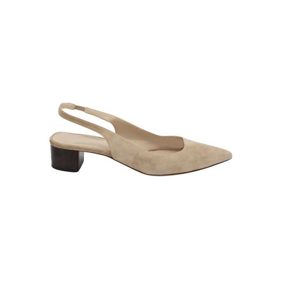 Theory | Shoes | Theory Block Heel Slingback In Beige Suede | Poshmark